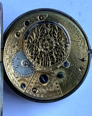 ANTIQUE GEORGIAN C 1803 SOLID SILVER VERGE FUSEE POCKET WATCH IN SILVER ...