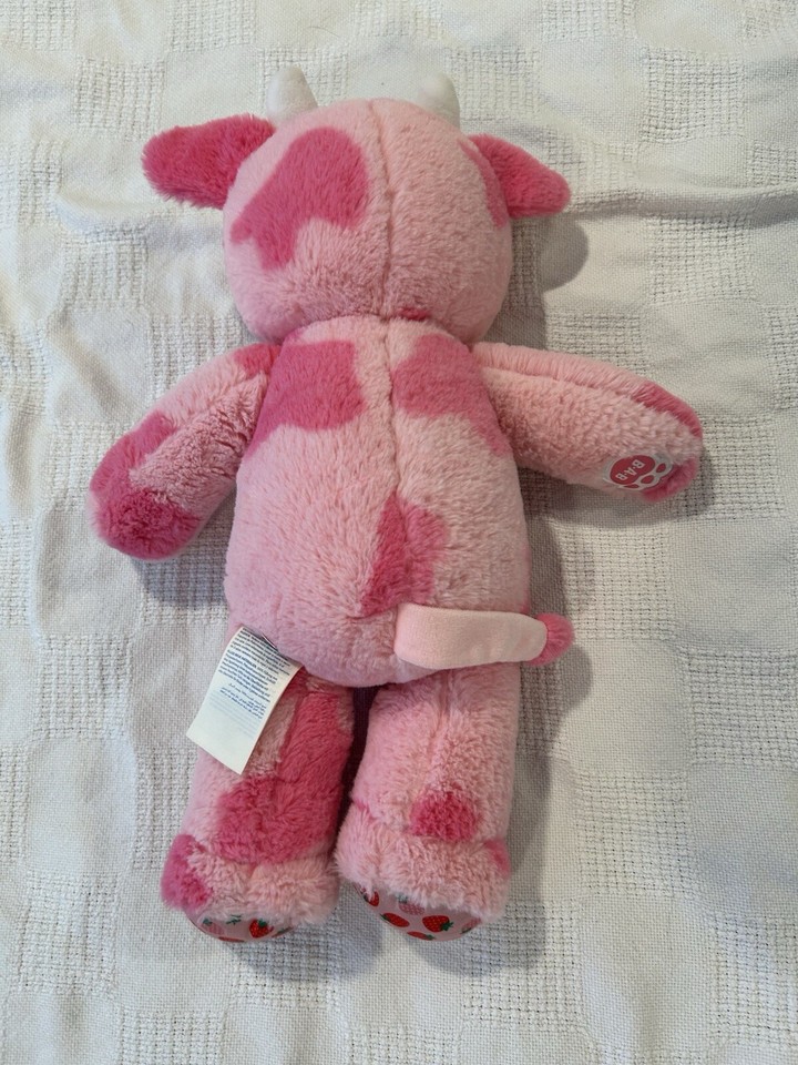 Build a Bear Strawberry Cow Plush Pink Milkshake Spotted Scented BAB | eBay