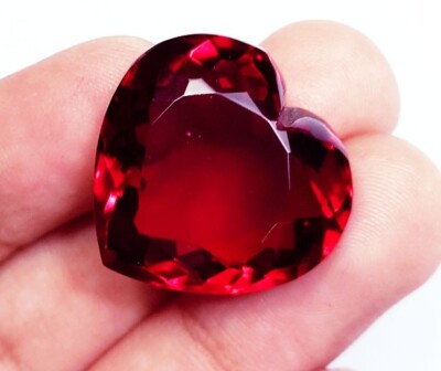 Loose Gemstone Heart Shape Red Pink Topaz 30.05+ Ct Certified With Free ...