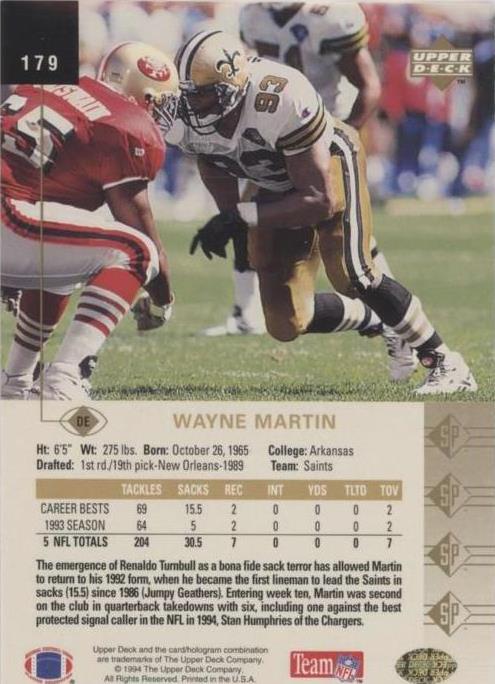 1994 SP Wayne Martin #179 for sale | eBay