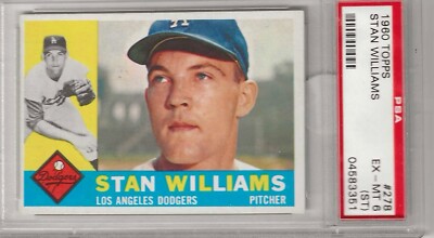 1960 topps baseball # 278 STAN WILLIAMS PSA 6 ST EX-MT | eBay
