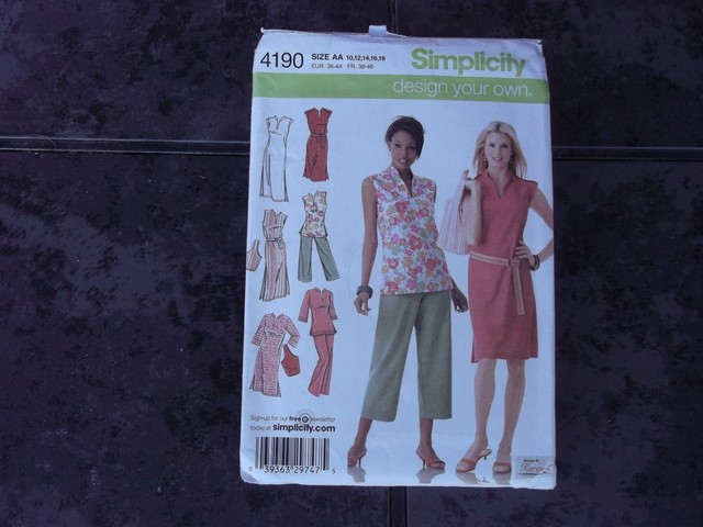 Uncut Simplicity Pattern 4190 10-18 Resort Beach Wear Crop Pants Dress ...