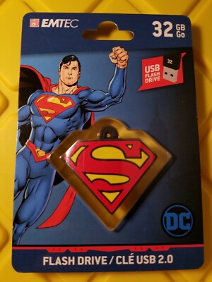 SUPERMAN Emtec 32GB Flash Drive Keychain NEW SEALED Emtec DC Comics 32 ...