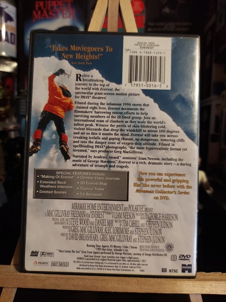 Everest DVD 1999 Liam Neeson George Harrison MacGillivray Freeman OOP ...