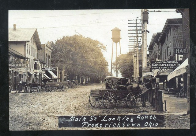 REAL PHOTO FREDERICKTOWN OHIO DOWNTOWN STREET SCENE POSTCARD COPY | eBay