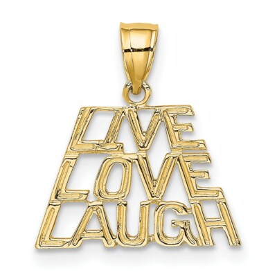 14K Yellow Gold Live, Laugh, Love Pendant | eBay