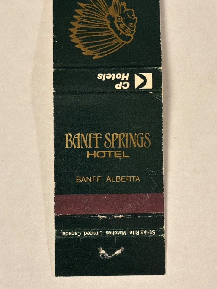 Banff Springs Hotel Flat Matchbook Cover Alberta Canada CP Hotels ...
