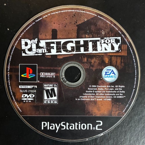 Def Jam Fight for NY , PS2 Disc Only, Authentic Sony PlayStation 2 ...