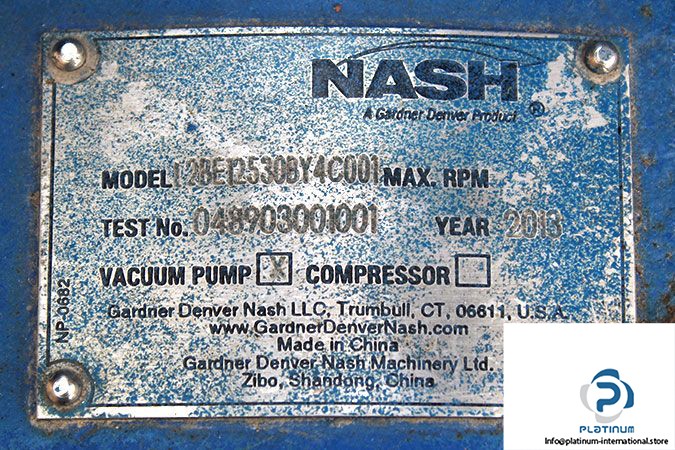 NASH 2BE12530BY4C001 LIQUID RING VACUUM PUMP | eBay