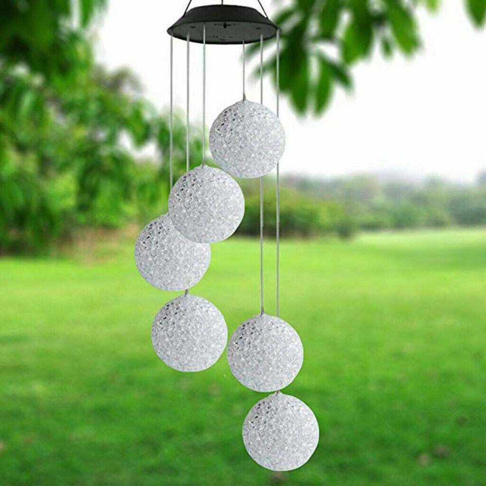Large LED Solar Outdoor Lights Colorful Wind Chimes Gift Yard Garden ...