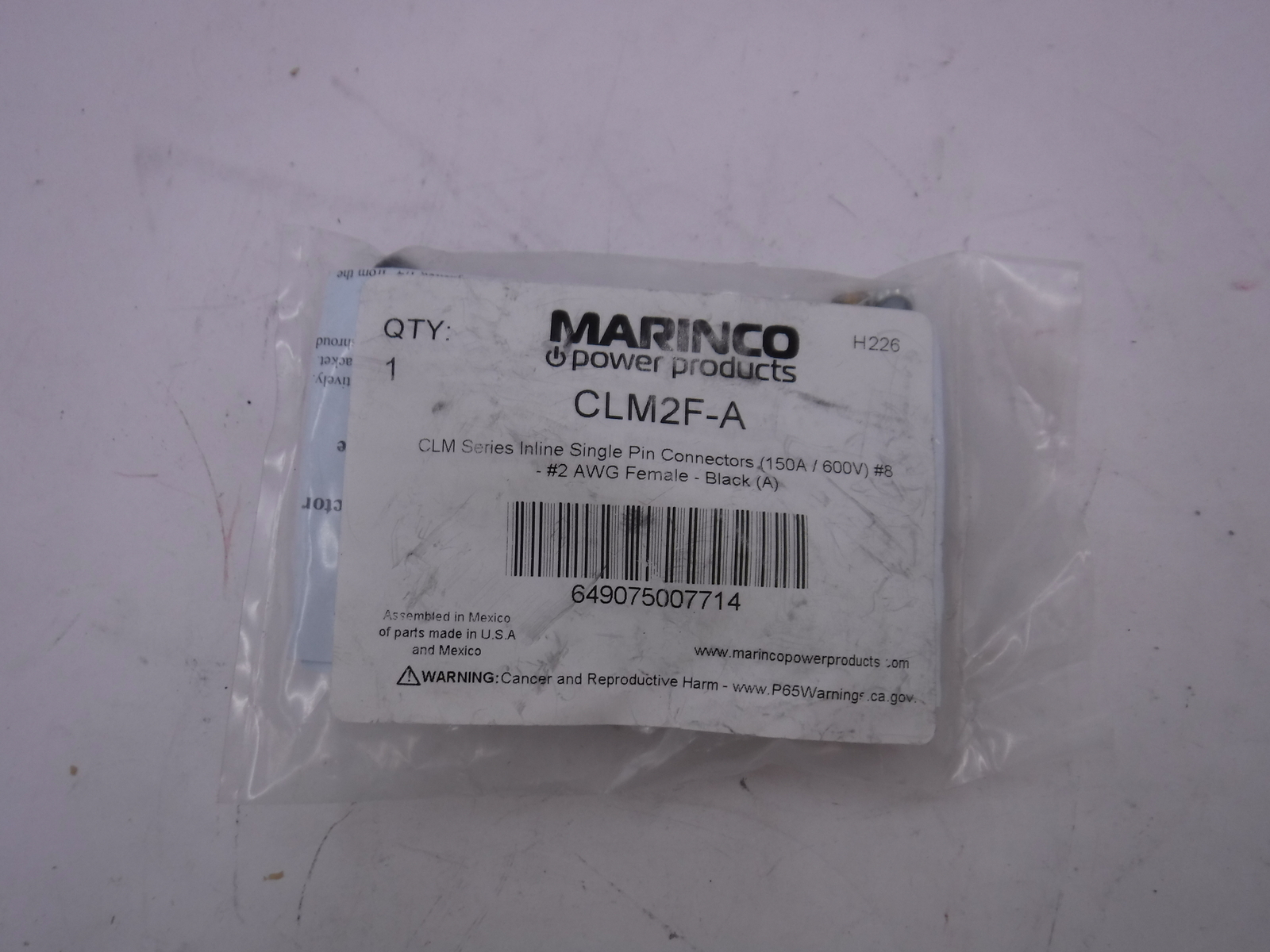 5 Pack Marinco CLM Series Inline Single Pin Connectors 150A 600V CLM2F ...