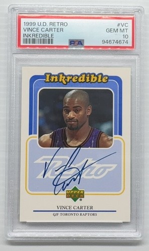 1999-00 Upper Deck UD Retro Vince Carter Inkredible Auto Autograph #VC ...