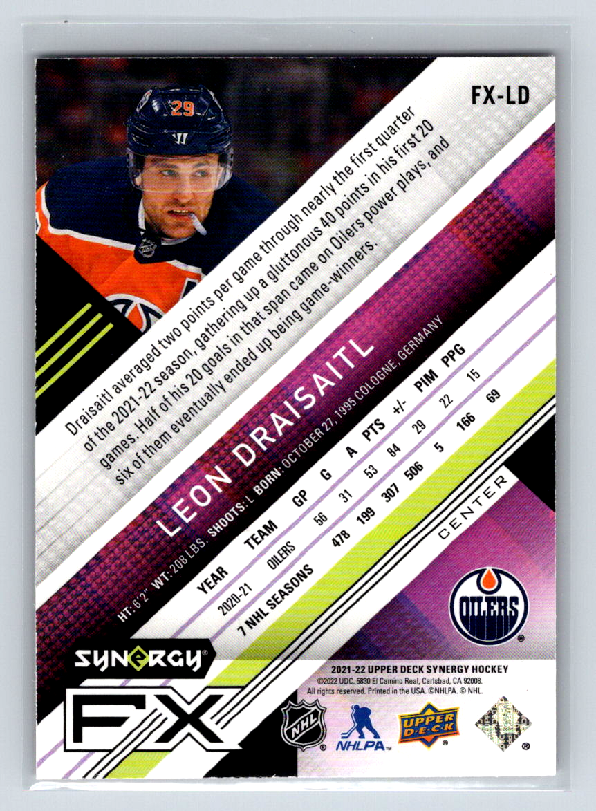 2021-2022 UD Synergy #FX-LD Leon Draisaitl - Orange FX - 351/449 ...