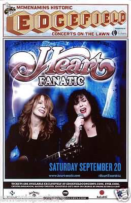 HEART "FANATIC" 2014 PORTLAND CONCERT TOUR POSTER - Ann Singing & Nancy ...