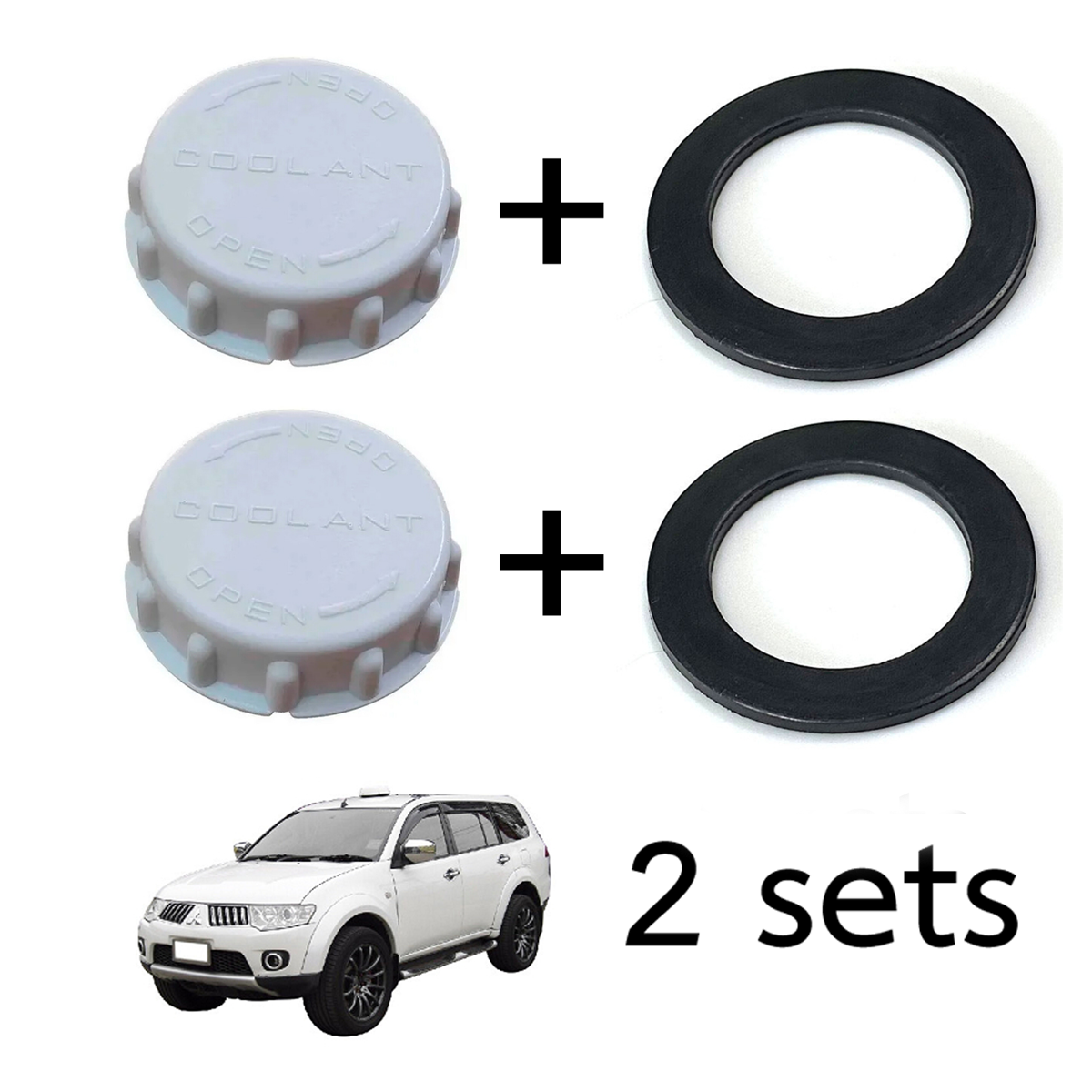 2 sets Cap Radiator + O Ring Cond Tank Fits Mitsubishi Pajero Triton ...