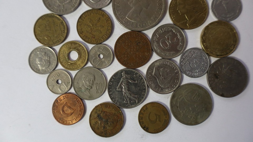 Old Foreign Coin Lot FROM ALL OVER THE WORLD SOME POSSIBLE SILVER LOT 1 ...