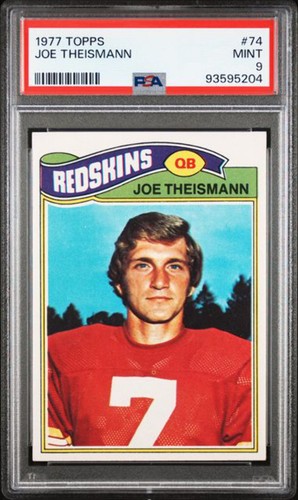 Graded 1977 Topps Joe Theismann #74 Football Card PSA 9 Mint | eBay