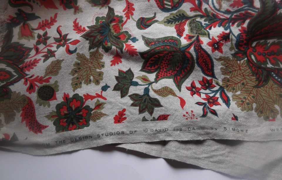 Vintage 1960s David & Dash "Westport" FLOWER POWER Fabric Panel 48" x 31" MCM | eBay