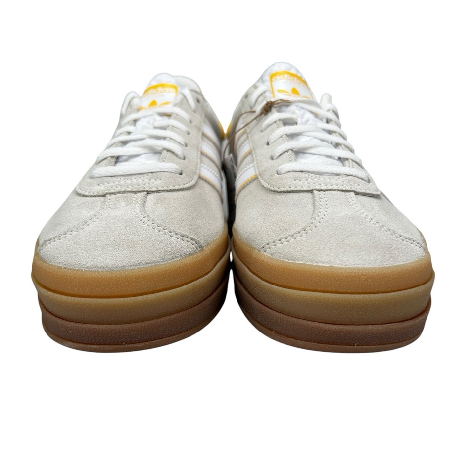Adidas Gazelle Bold Ivory Cloud White Gold Platform Shoes IH9929 Women ...