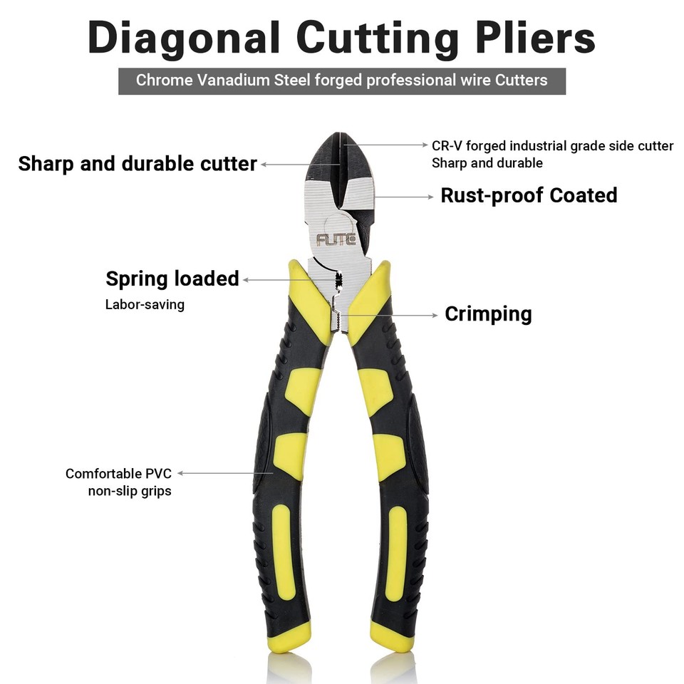 6 Inch Wire Cutters Heavy Dutydiagonal Cutting Pliers With Springloaded ...