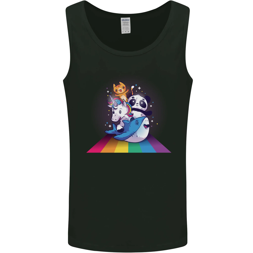 Mystical Panda Bear Unicorn Cat and Shark Mens Vest Tank Top | eBay UK