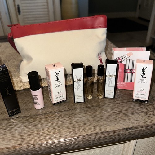 YSL BUNDLE SAMPLES AND BEAUTY. Cosmetic Pouch/ Bag!! Opium Edp /pure ...