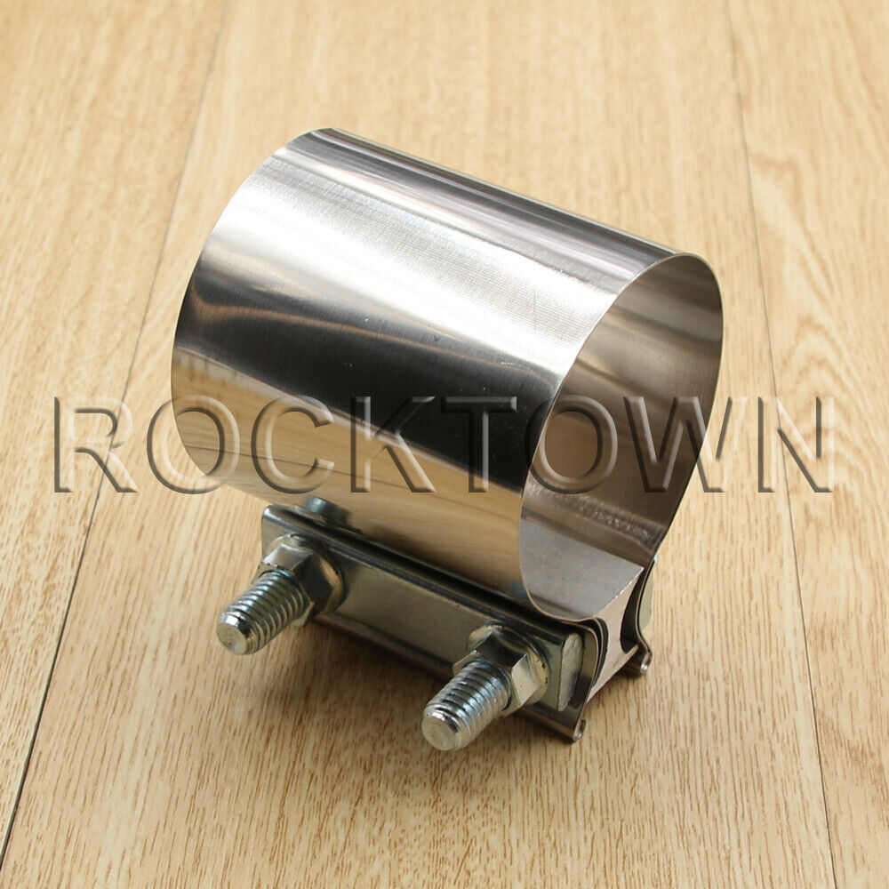 HQ 2.5"/63mm Clamp-On Stainless Exhaust Pipe Connector Sleeve Joiner ...