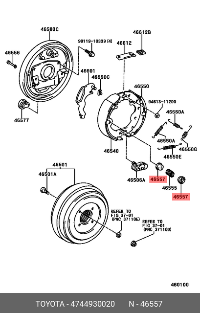 OE cup shoe hold down spring for rear brake 4744930020 for TOYOTA 47449 ...