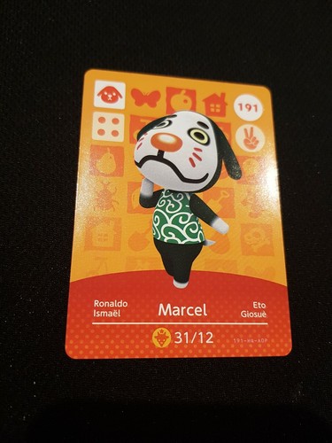 MARCEL ANIMAL CROSSING AMIIBO SERIES 2 CARD #191 TRACKED AU POST ...