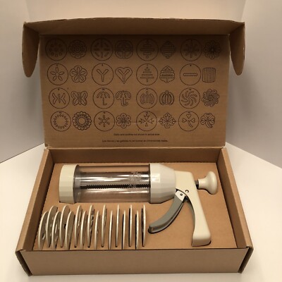 The Pampered Chef Cookie Press #1525 With 16 Discs Original Box ...