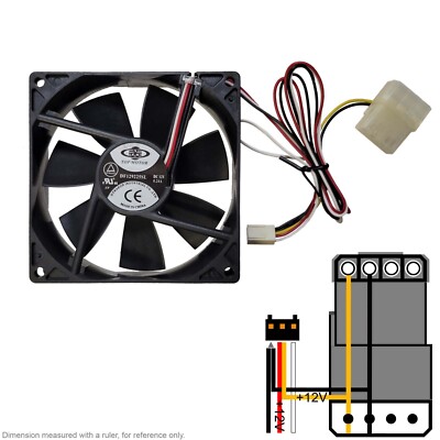 Fan Muffin Cooling DC 12V DC12V 12VDC 92mm 92x92x25 Top Motor ...