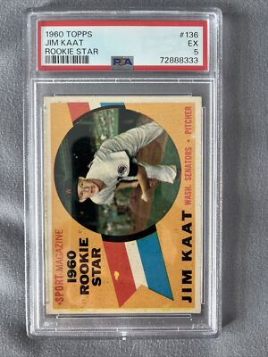 1960 Topps Jim Kaat Rookie Star #136 PSA 5 (Newly graded) - Centered | eBay