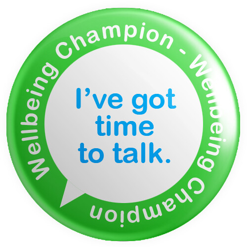 Wellbeing Champion BUTTON PIN BADGE 25mm 1 INCH - Mental Health First ...