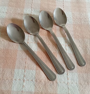 4 Bead Edge Teaspoons VGC | eBay UK