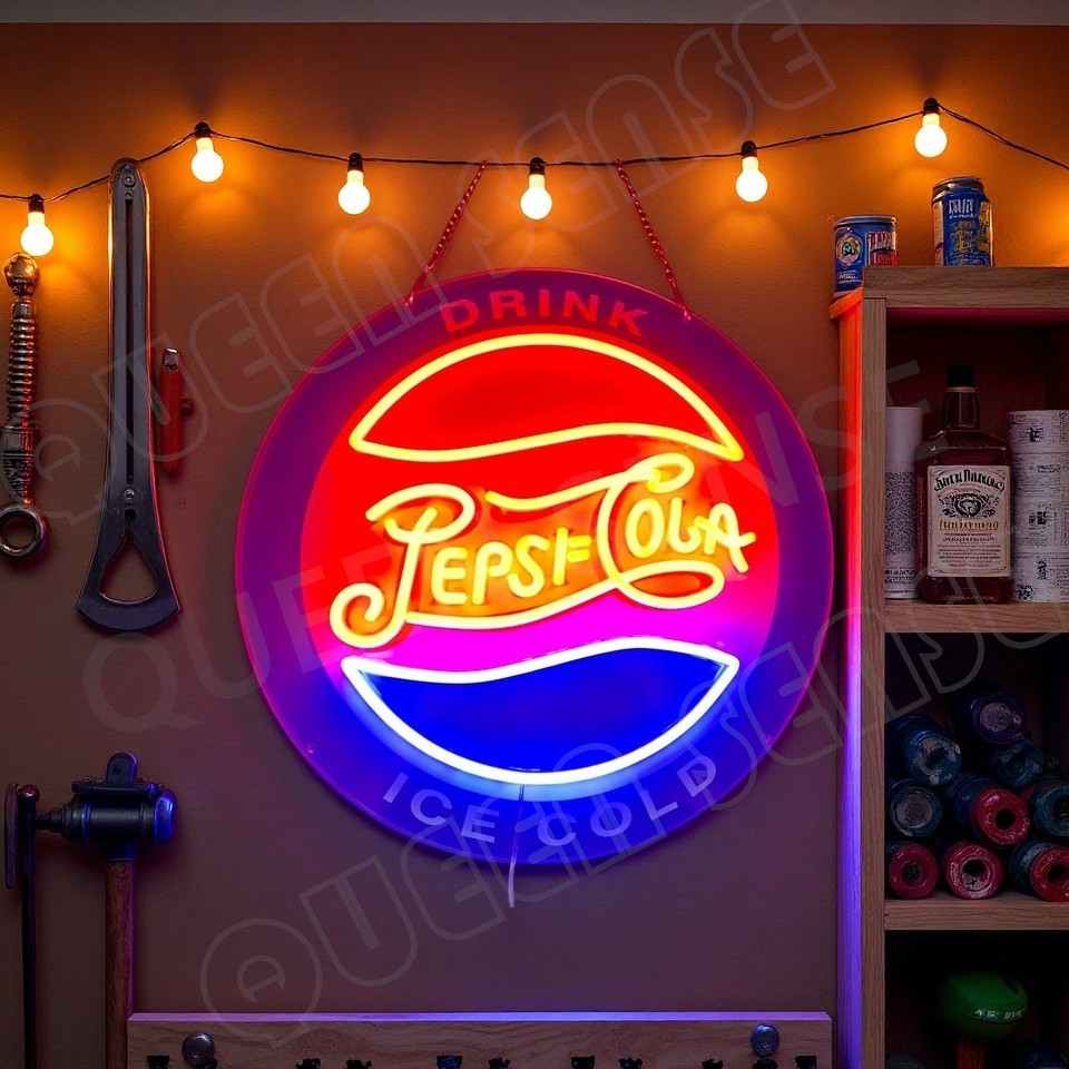 16"x16" Pepsi Cola Drink LED Neon Sign With Dimmer USB Powered Light ...