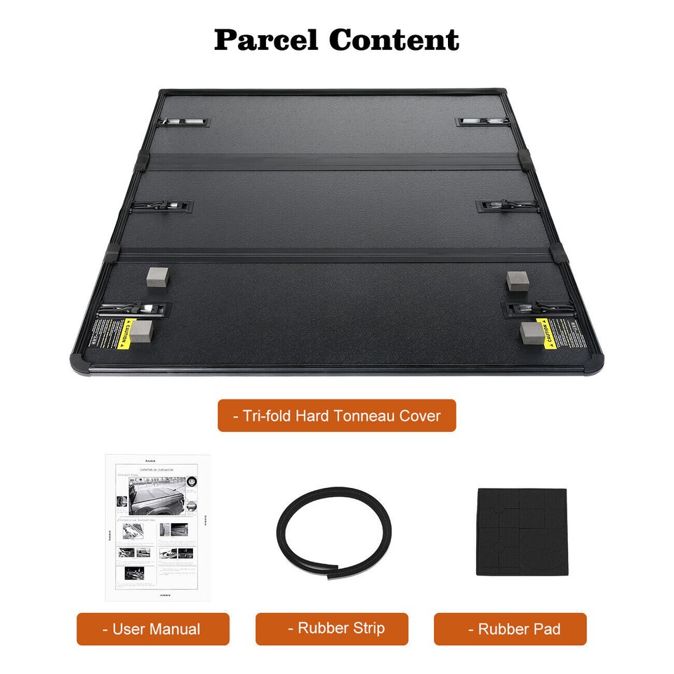 Hard Tri-Fold Bed Cover Tonneau Cover for 2019-2023 Ford Ranger 5FT ...