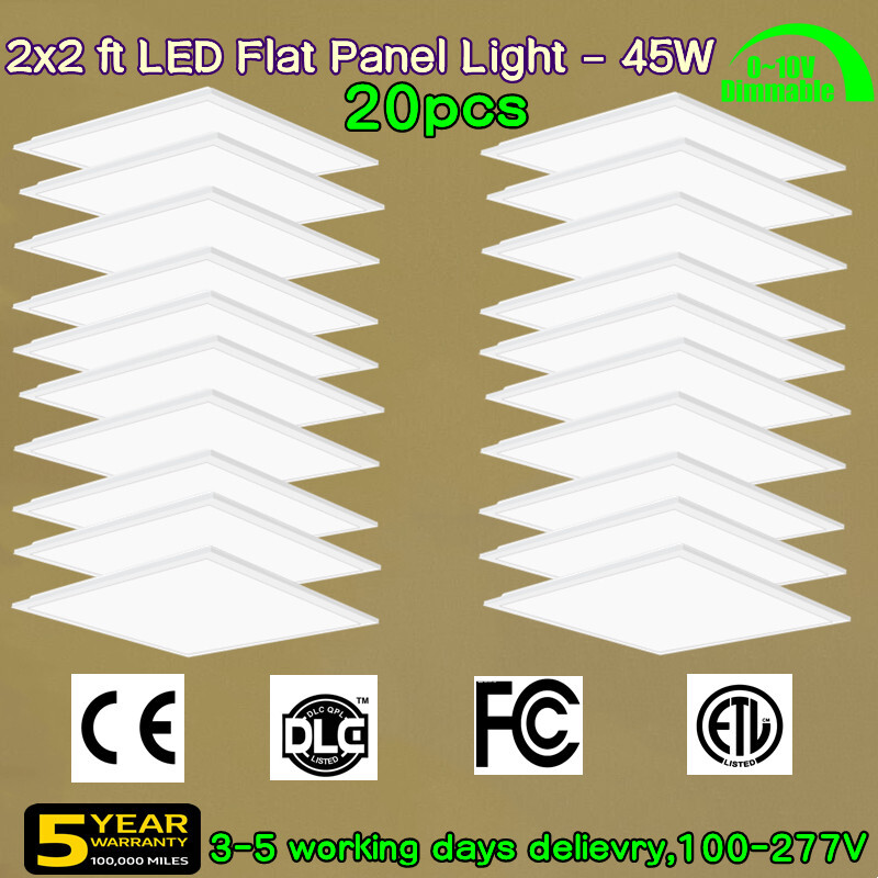 2x2 FT LED Flat Panel Troffer Light, 45W 5800LM Drop Ceiling Light ...
