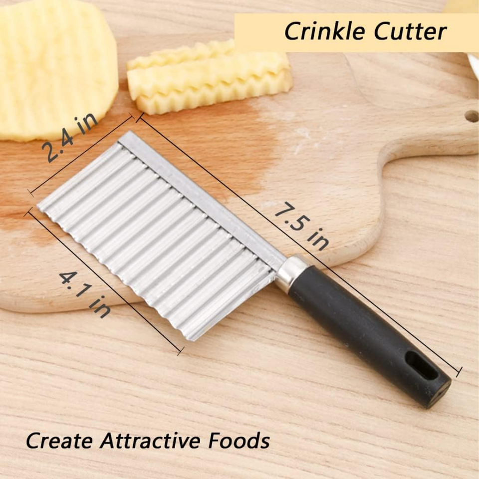 Crinkle Wavy Cutter Stainless Steel Vegetable Potato Chip French Fry ...