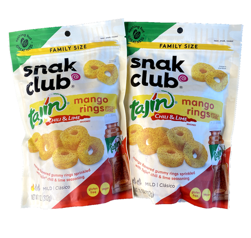 Snak Club MANGO Rings Gummy Candy Tajin Chili & Lime Seasoned 11 Oz ...