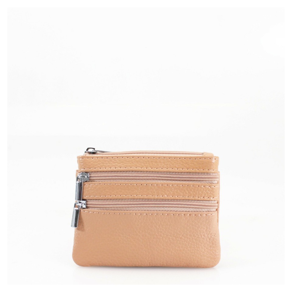 Ladies 001 Leather Double Zipper Coin Purse Small Pouch Women Small Key ...