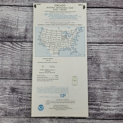 19th Edition November 1 1979 Chicago Sectional Aeronautical Chart | eBay