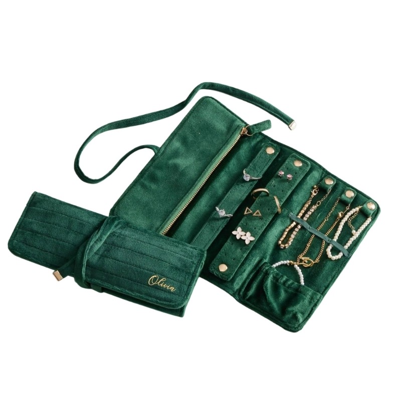 Flocking Jewelry Storage Pouch Foldable Designs for Travel Gift Use ...