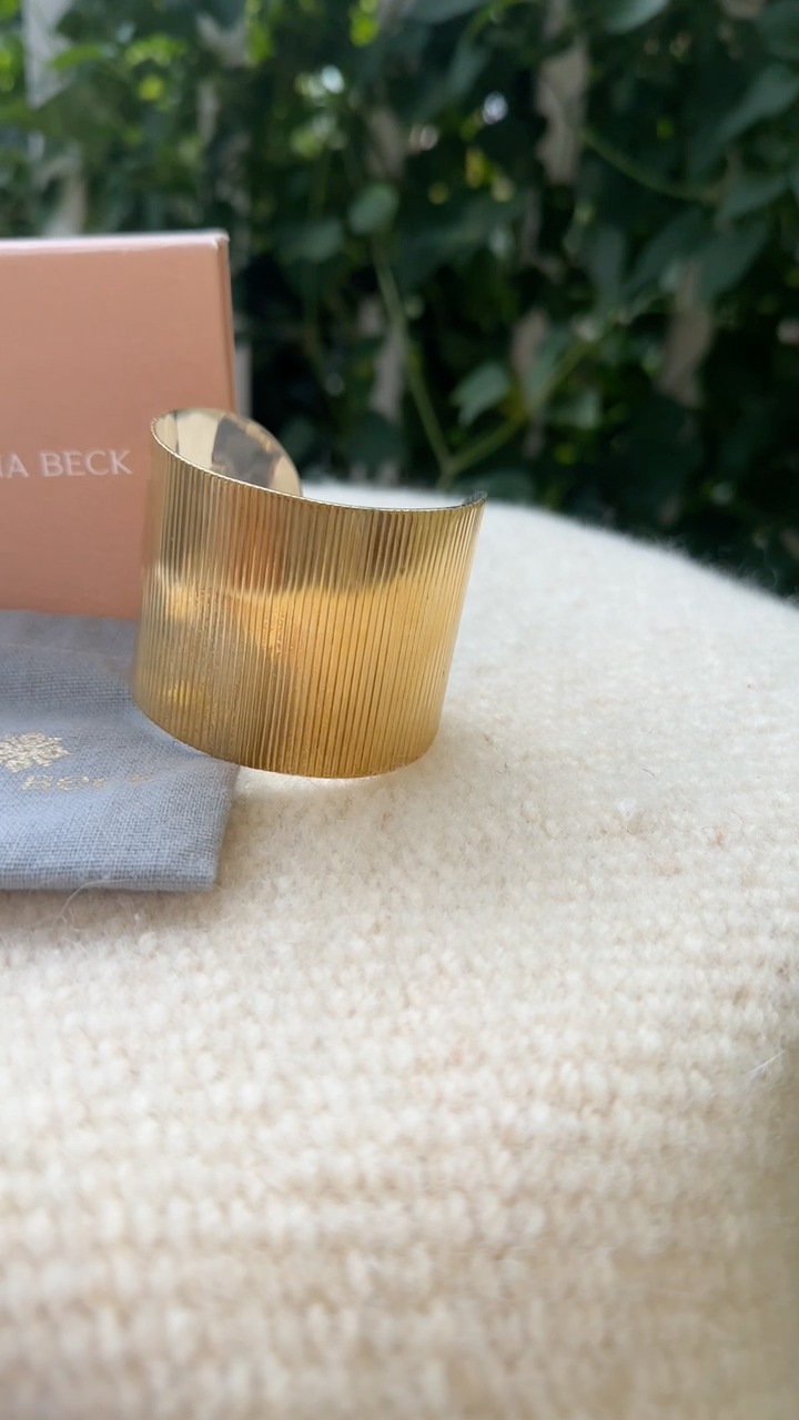 Anna Beck Wide Gold Cuff Bracelet – Handmade in Bali, Sterling Silver ...
