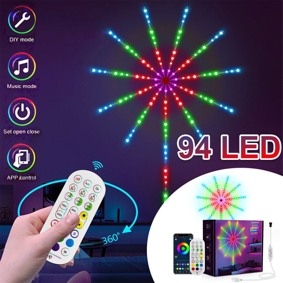 Smart Firework Led Strip Light USB RGB Remote App Control Music Sound ...