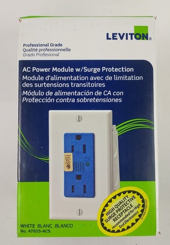 Leviton AC Power Module W/ Surge Protector. 47605-ACS Outlet ...