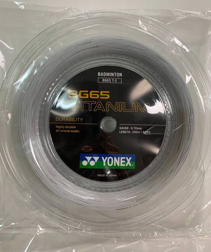 YONEX Badminton String Reel - BG65 Titanium (65Ti) - BG65Ti-2 - 200m ...