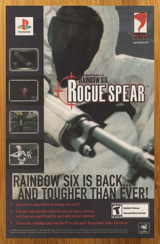 2000 Rainbow Six: Rogue Spear PS1 Dreamcast PC Vintage Print Ad/Poster ...