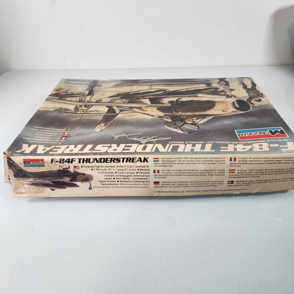 Vintage Monogram F-84F Thunderstreak 1/48 Scale Model Kit 1984 - SOLD ...