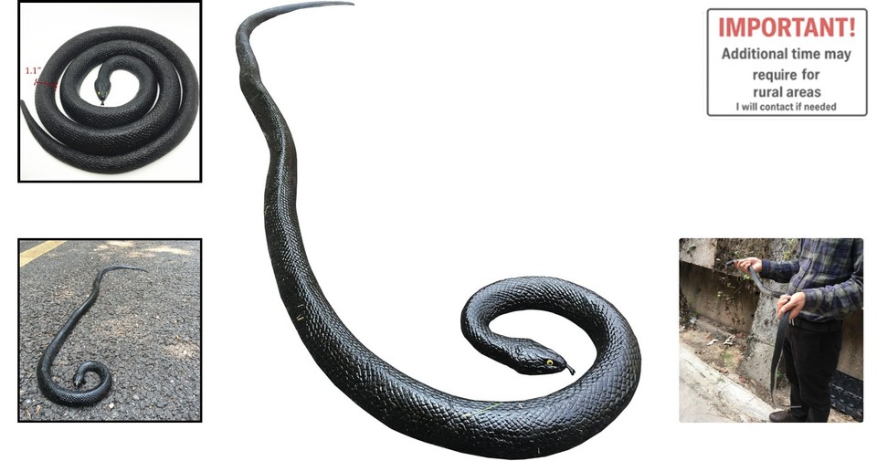 Realistic 53” Soft Rubber Snake - Prank Perfect for Halloween & April ...