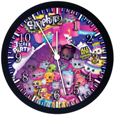 Shopkins Black Frame Wall Clock Nice For Decor or Gifts E488 | eBay